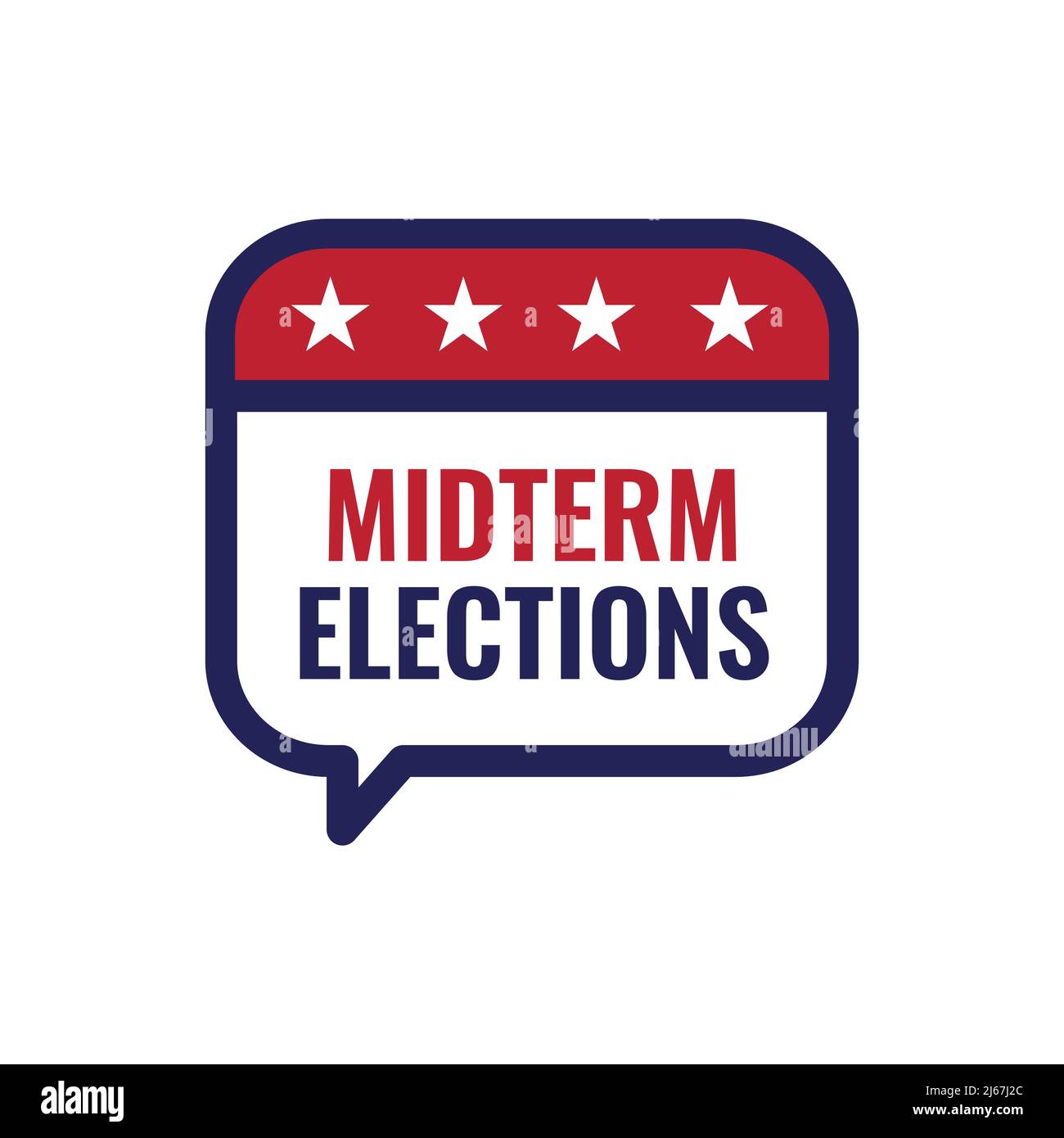 2022 Midterm Elections Design with Red White Blue Vote Icon Stock ...