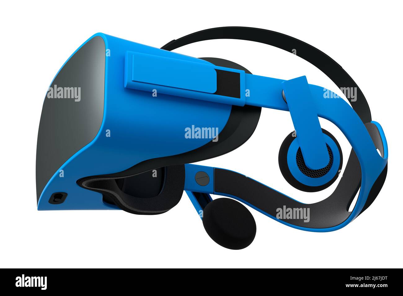 Virtual blue reality glasses isolated on white background. 3d rendering ...
