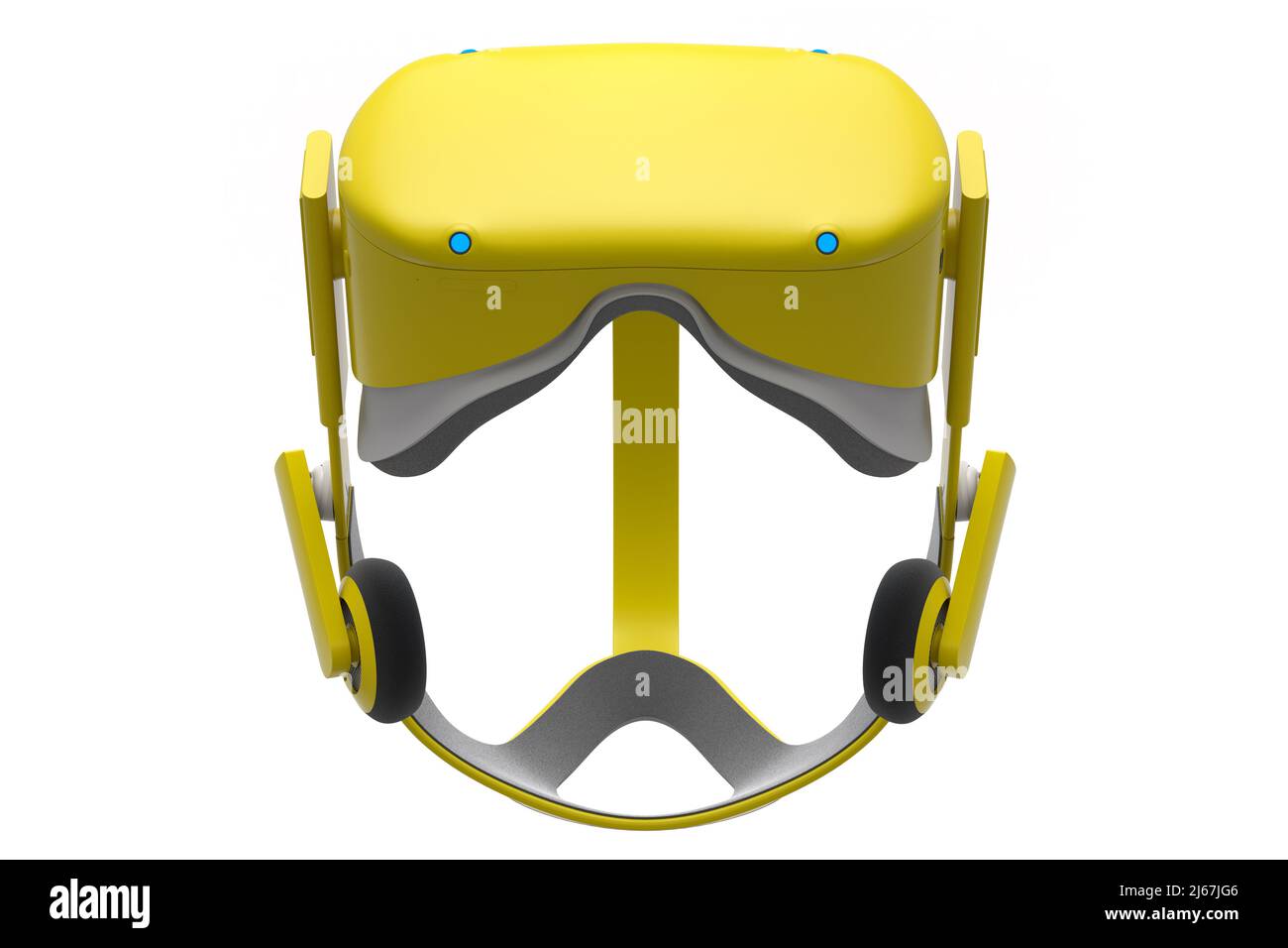 Virtual yellow reality glasses isolated on white background. 3d ...