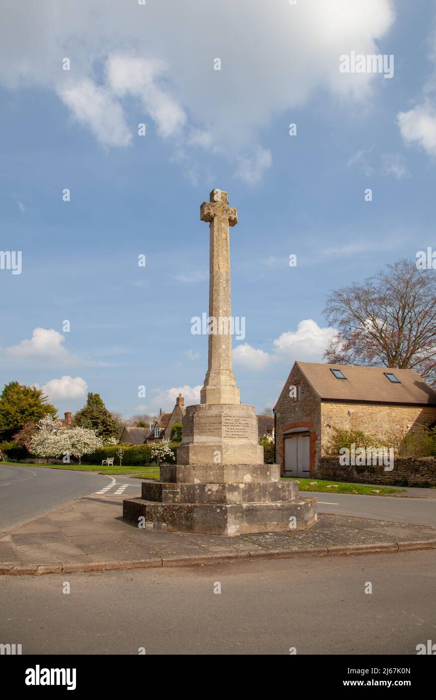 The village cross and war memorial in the village of Kemerton a civil ...