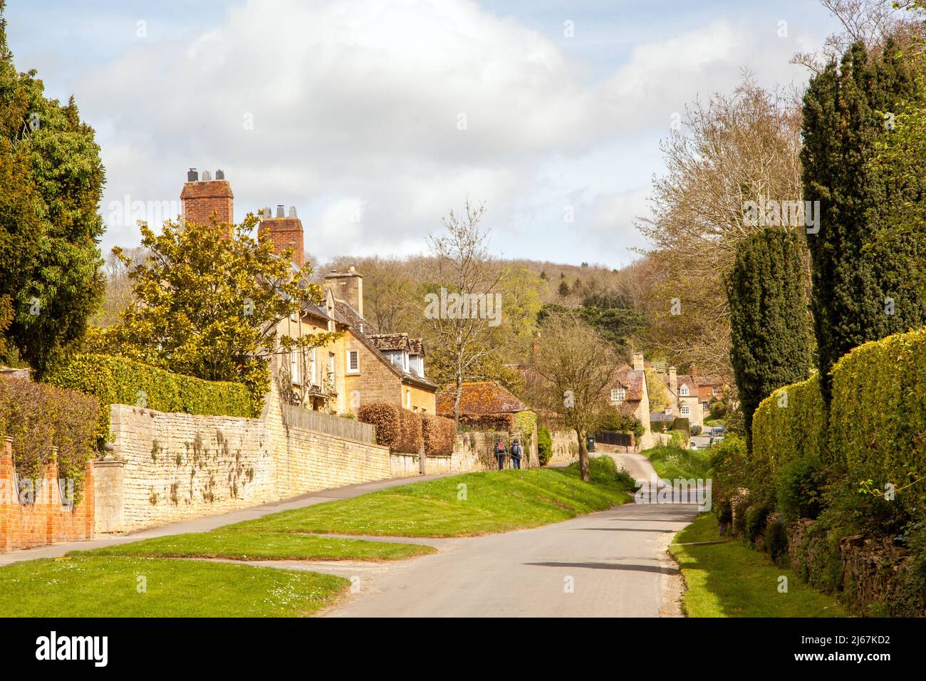 View of cottages at Overbury a village and civil parish in ...