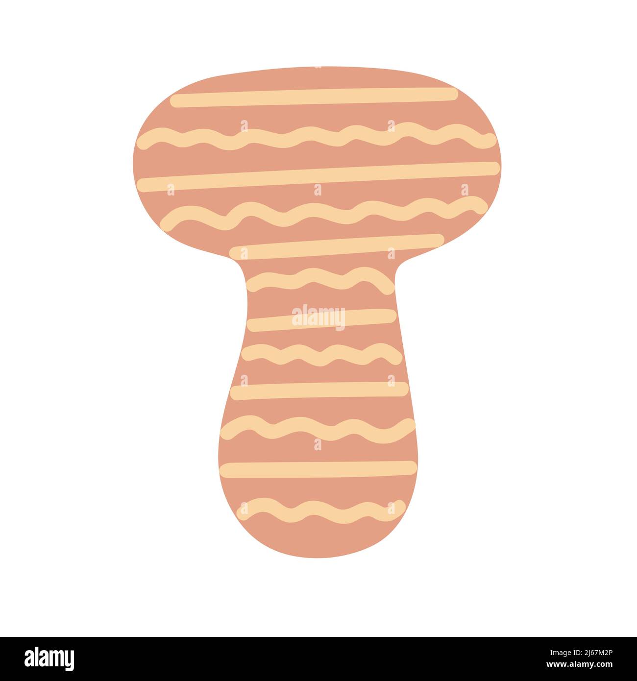Letter T of English alphabet, doodle style decorated with simple ...
