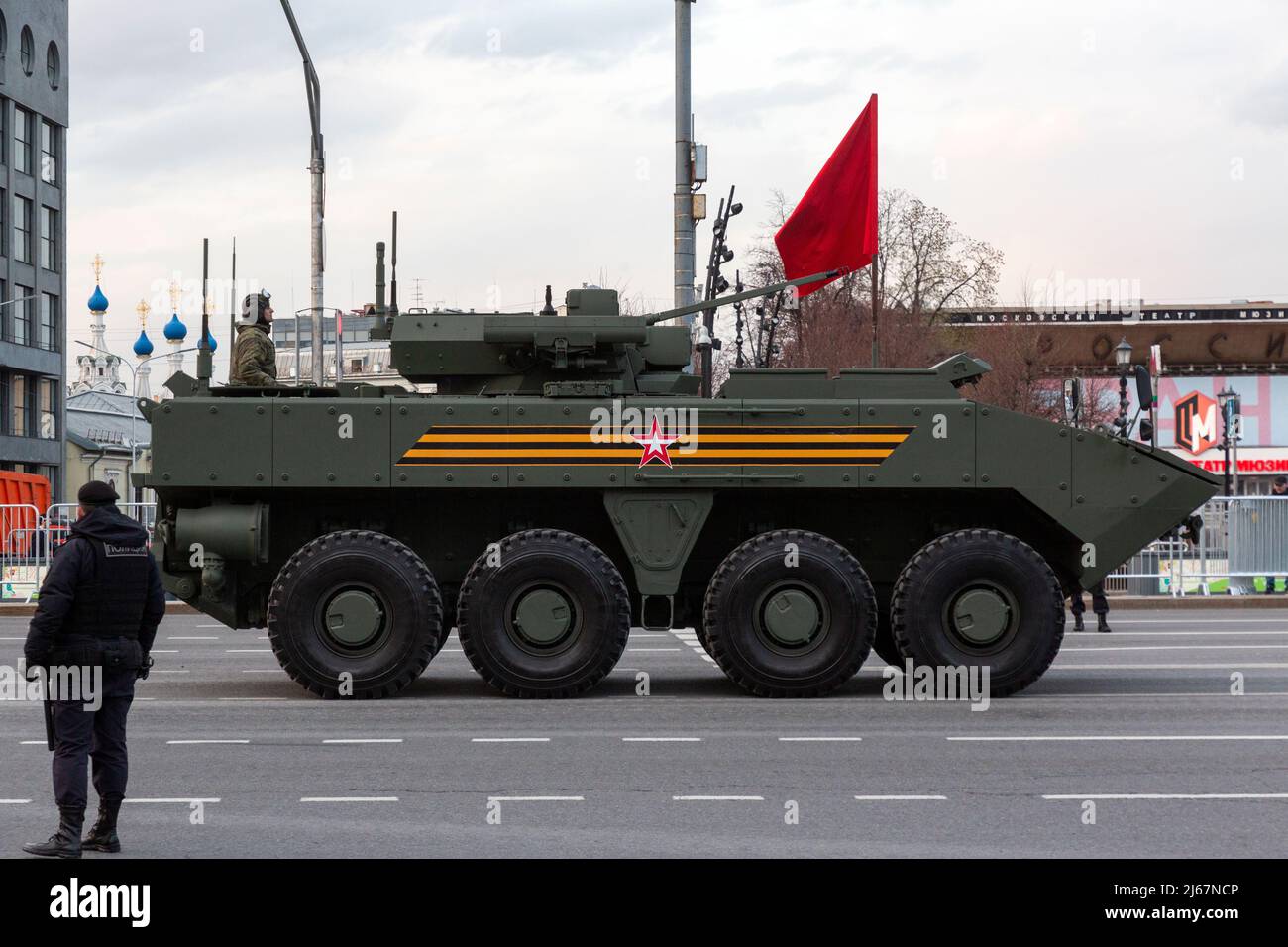 Moscow, Russia. 28th April, 2022. BMP-2M Berezhok infantry fighting ...