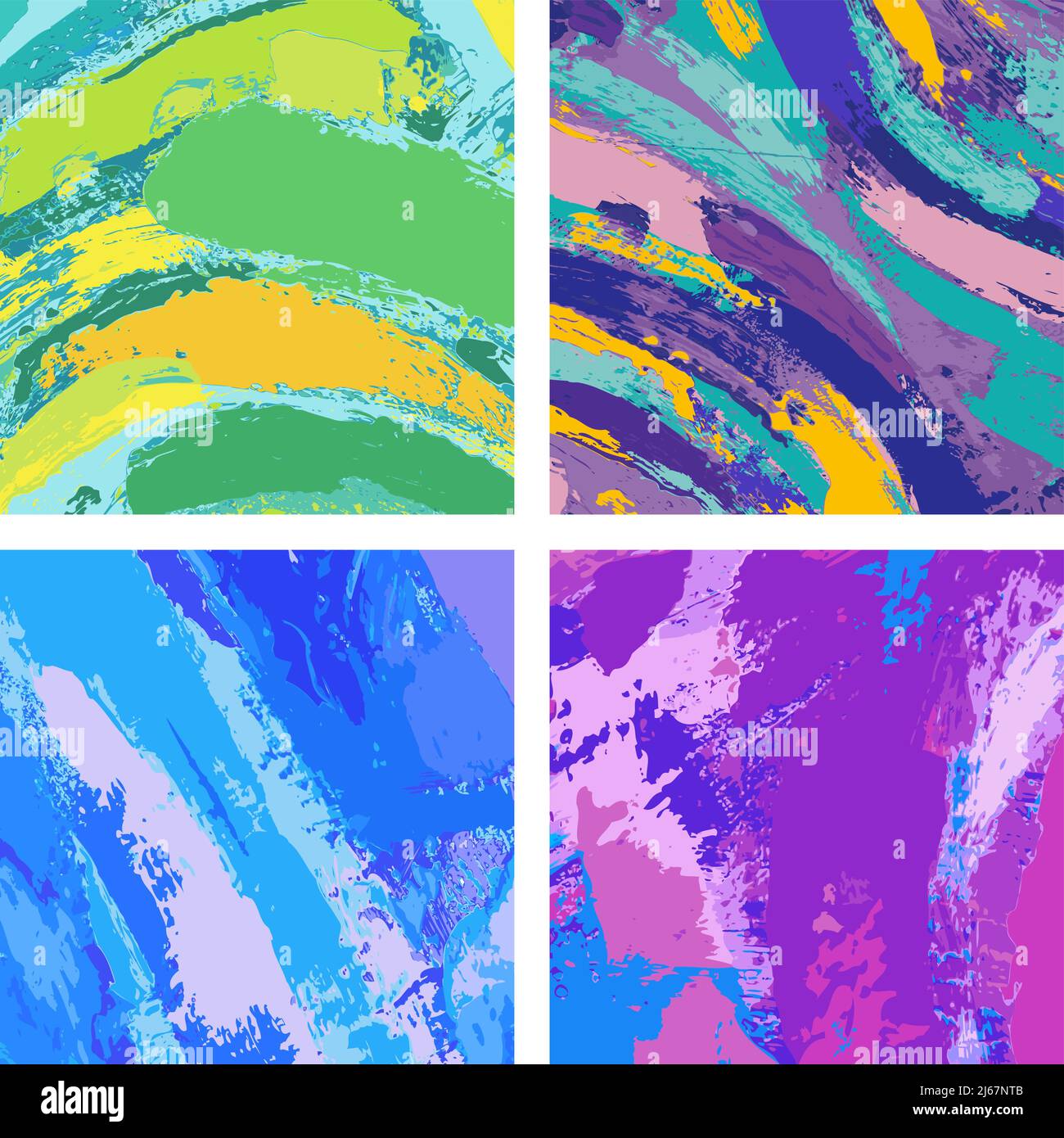 Vector colorful abstract paintbrush painting background design set ...