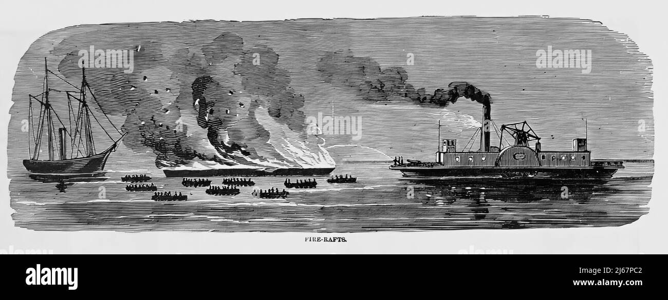 Fire raft Black and White Stock Photos & Images - Alamy