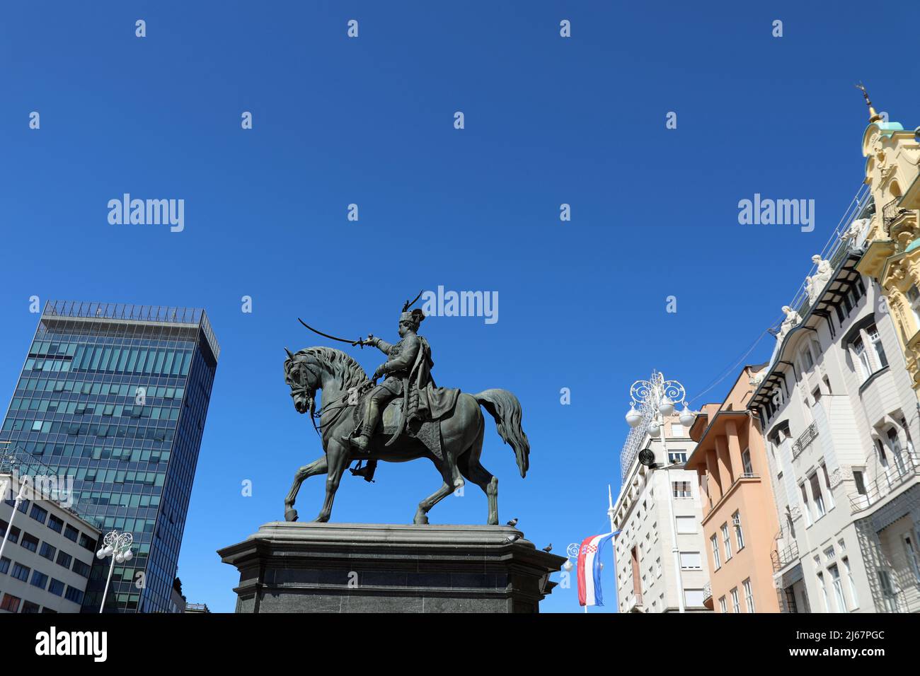 Ban Josip Jelacic equestrian statue in the city centre of Zagreb Stock ...