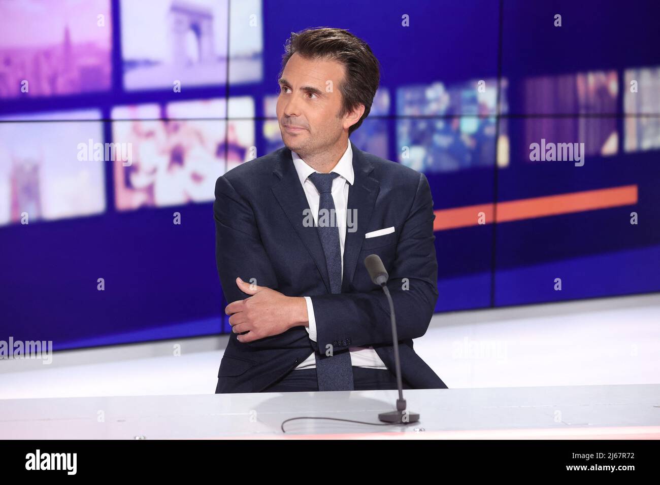 Paris, France. 28th Apr, 2022. Exclusive - Yannick Bollore appears for ...