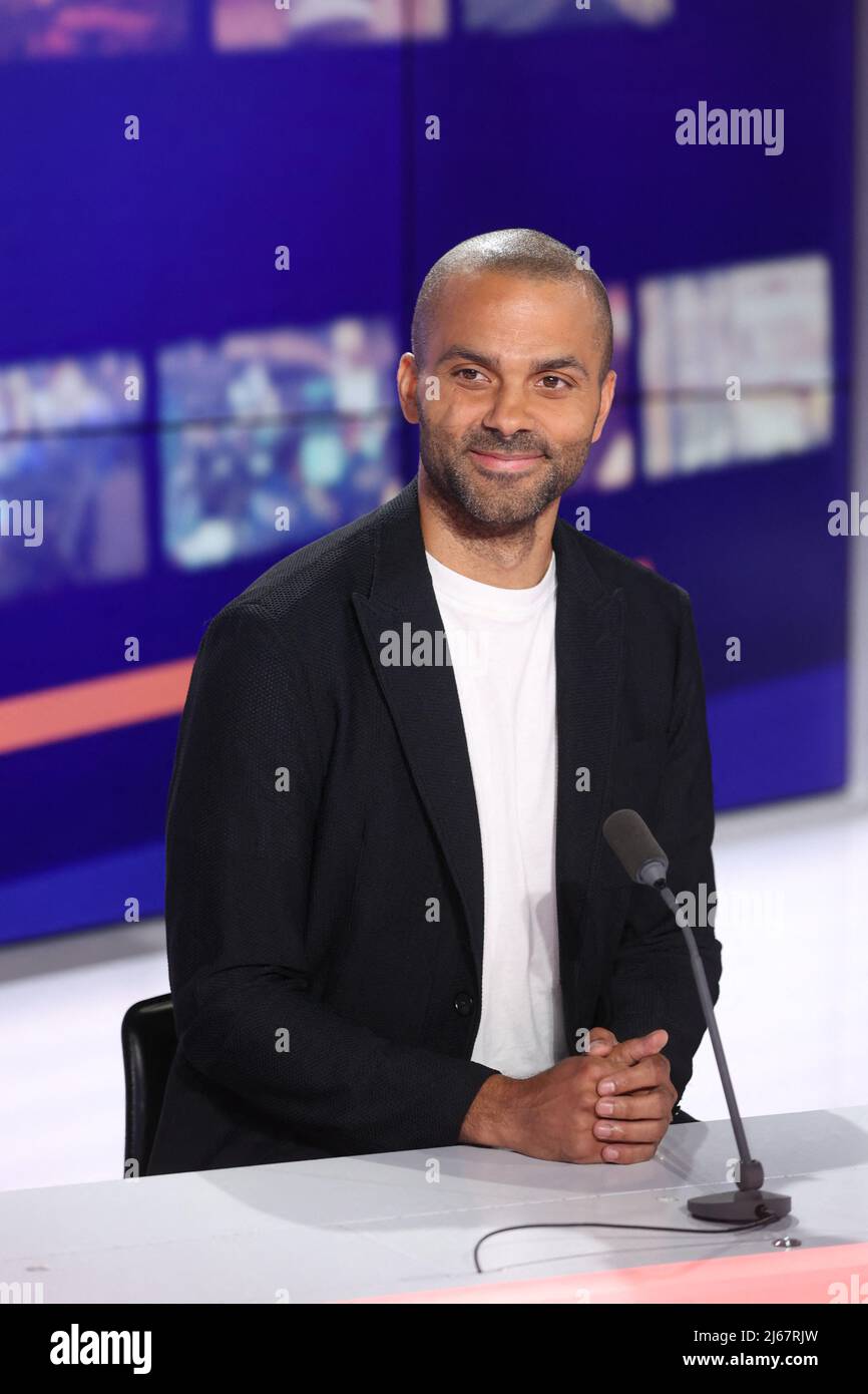 Paris, France. 28th Apr, 2022. Exclusive - Tony Parker appears for an ...