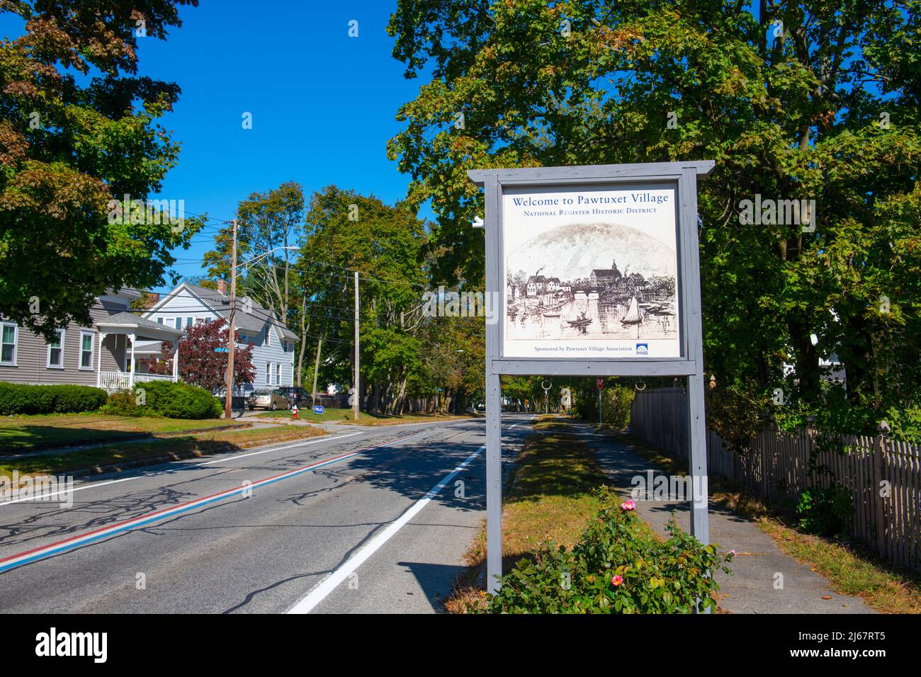 Welcome to Pawtuxet Village National Register Historic District sign at ...