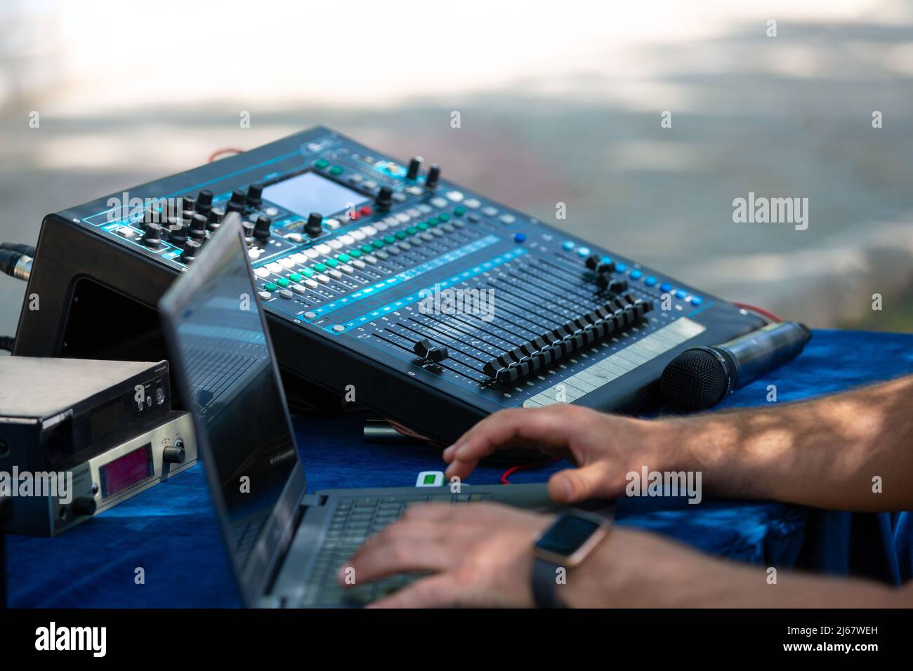 Sound mixer, sound control systems device Stock Photo - Alamy