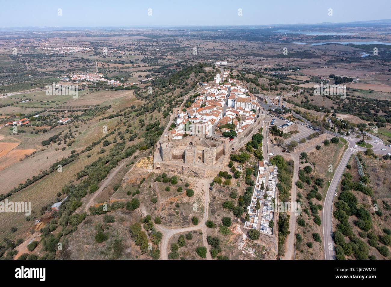 Monsaraz Castle or Castelo de Monsaraz, Mourão, Portugal Stock Photo ...