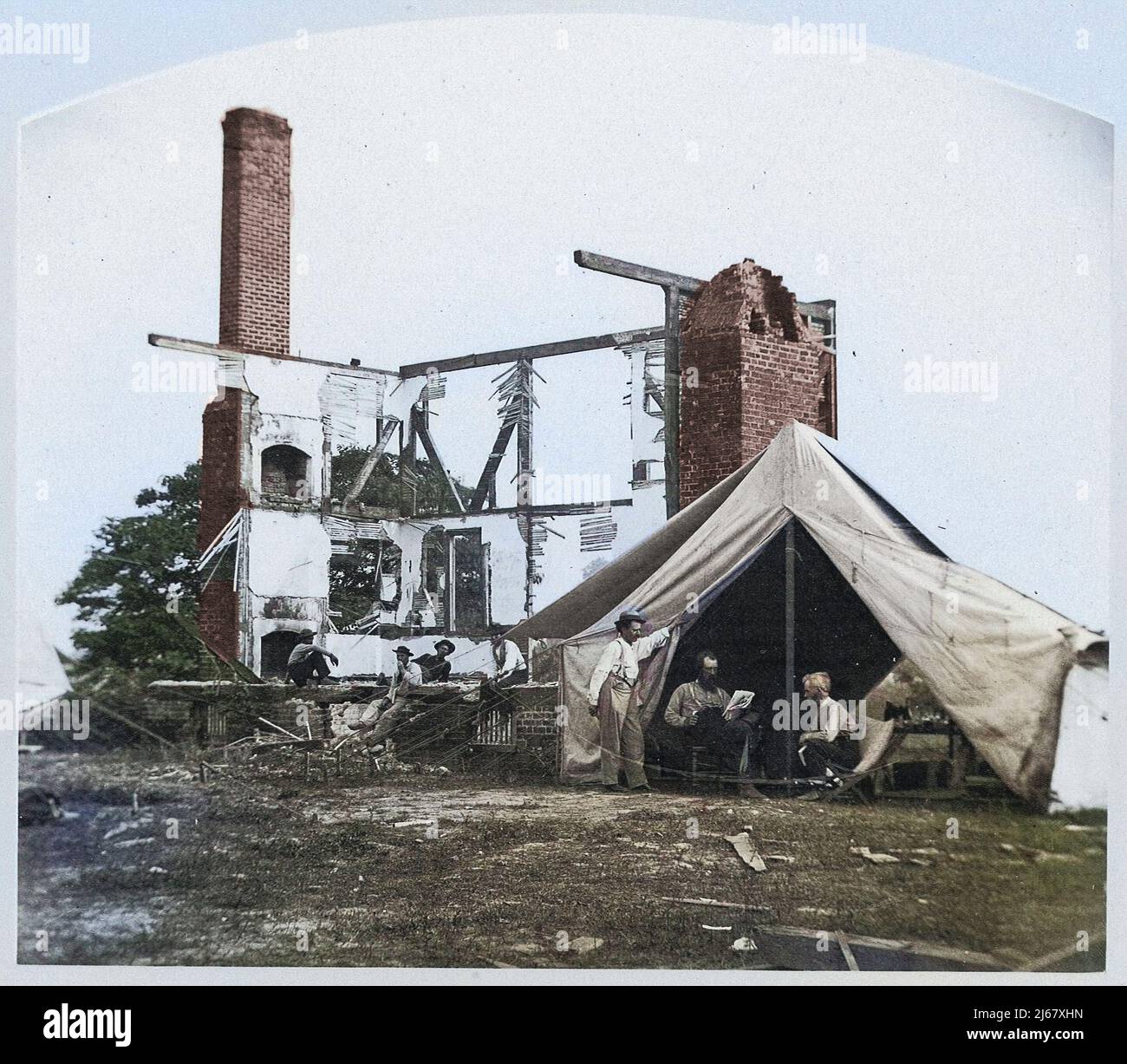 Bull Run, Mrs. Henry's House, 21 July 1861. George N. Barnard Stock ...