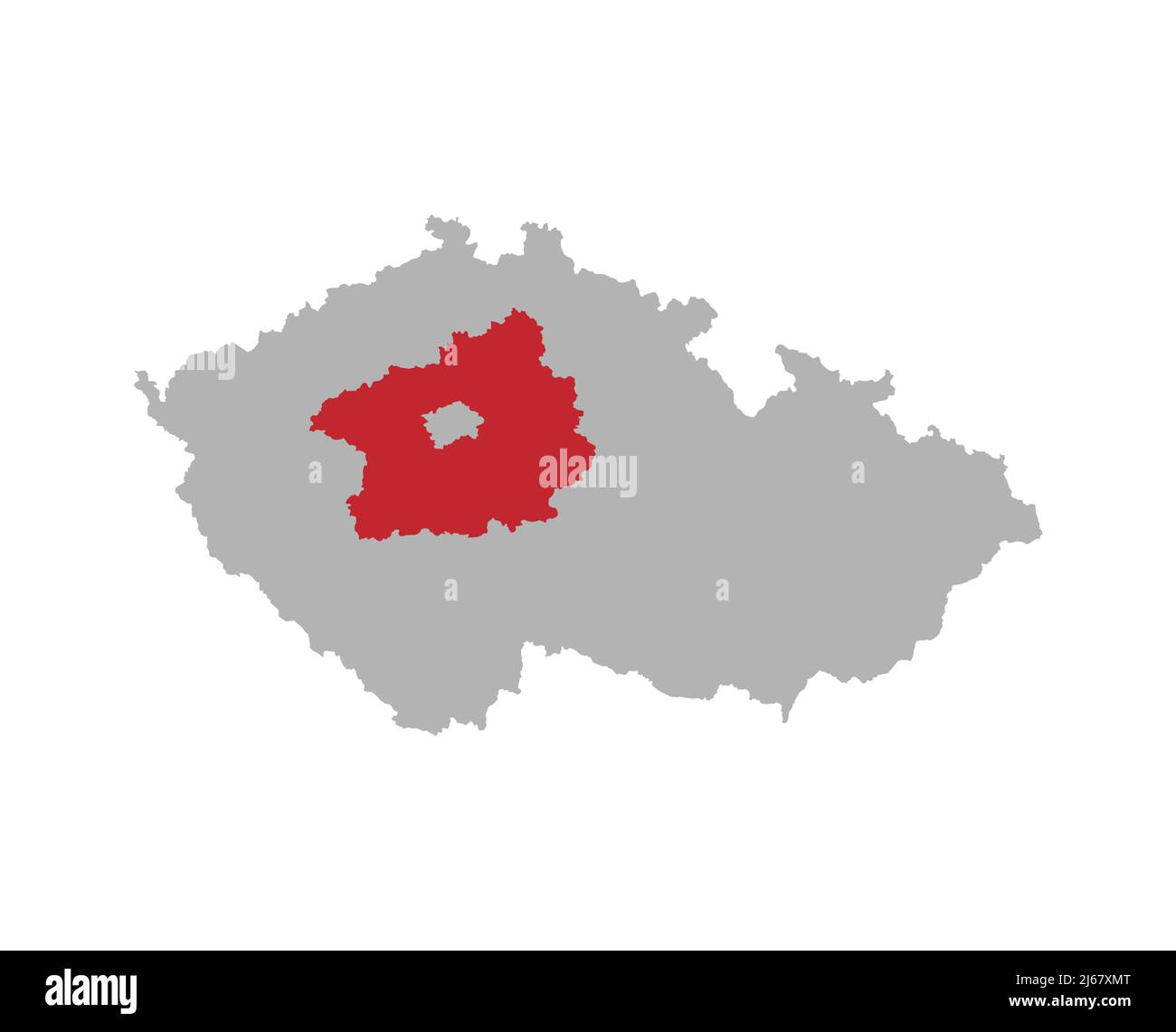 Czech map with Central Bohemian region highlight Stock Vector Image ...