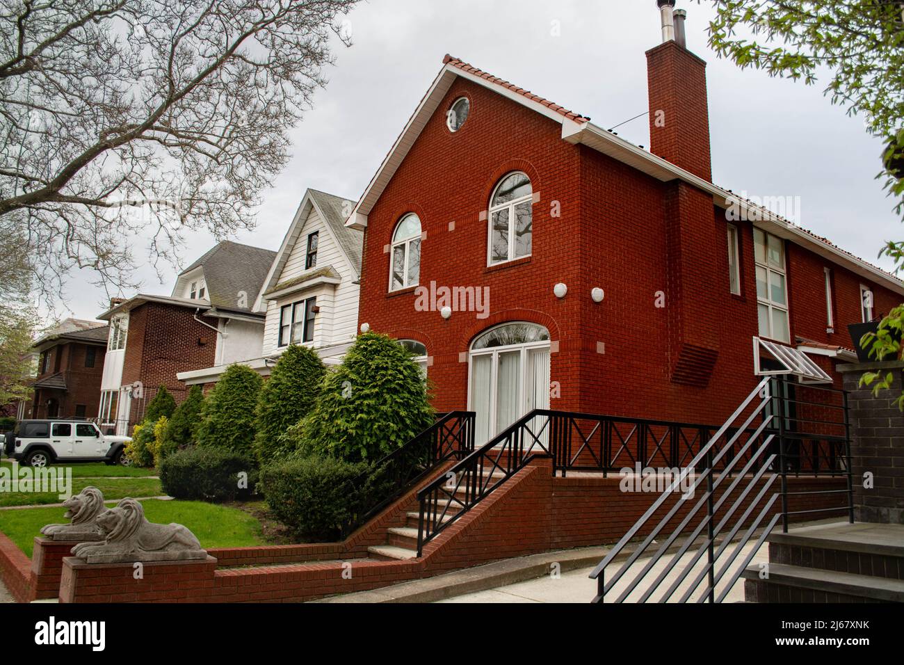 Brooklyn's Midwood area luxury expensive houses Stock Photo - Alamy