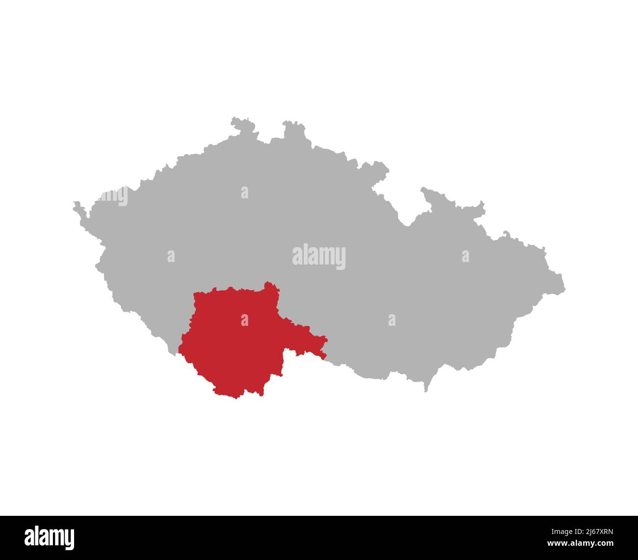 Czech map with South Bohemian region highlight Stock Vector Image & Art ...