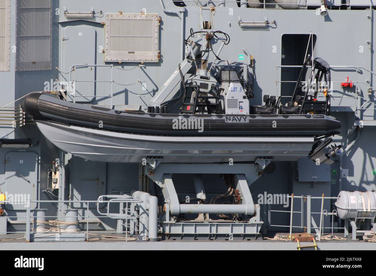 A MST Seaboat 800 RHIB carried on board LÉ George Bernard Shaw (P64), a ...