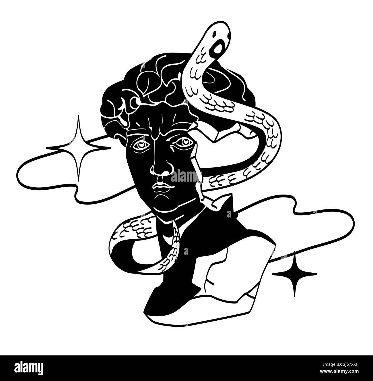 Ancient marble statue man Stock Vector Images - Alamy