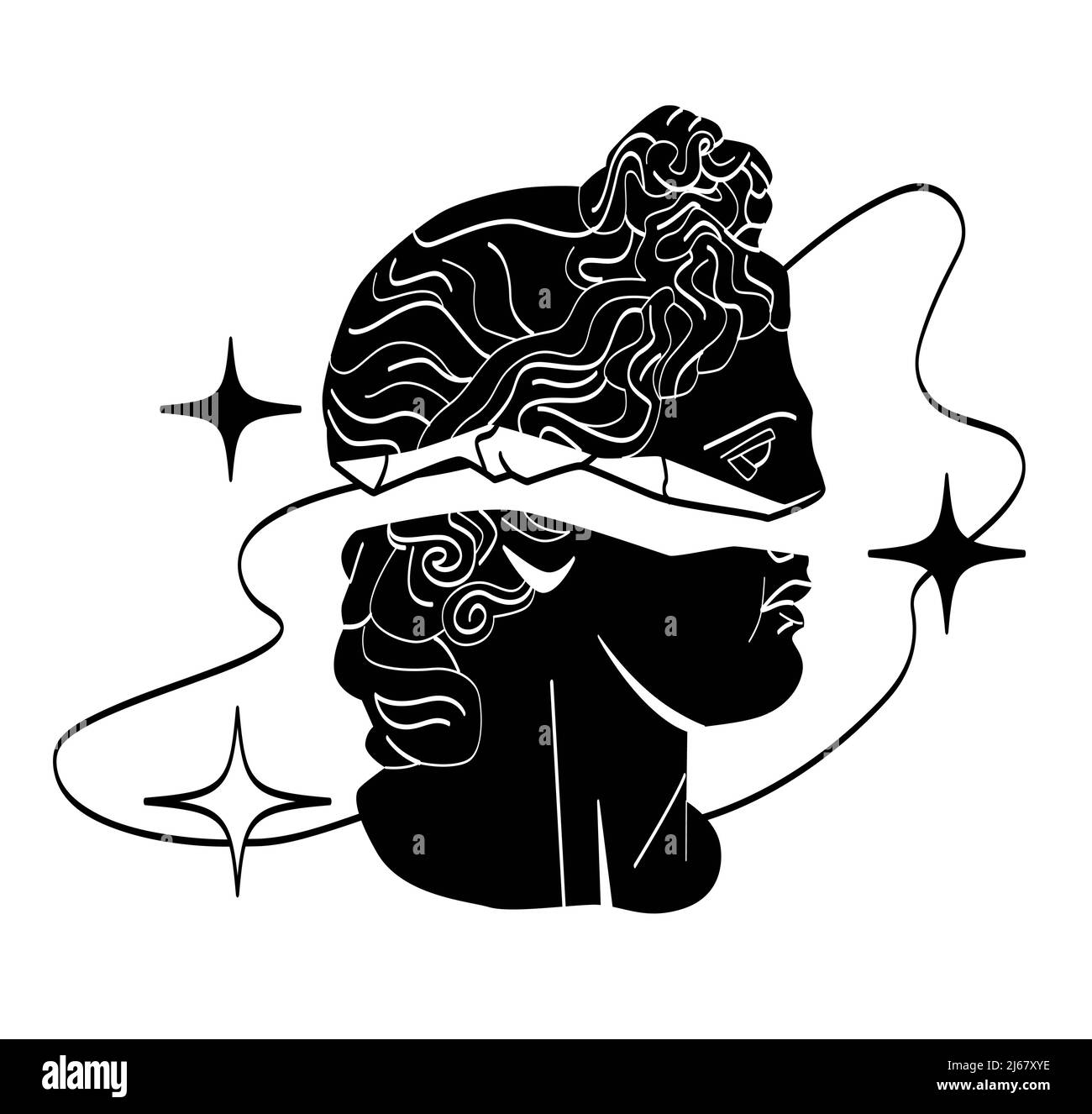 Female head statue Stock Vector Images - Alamy