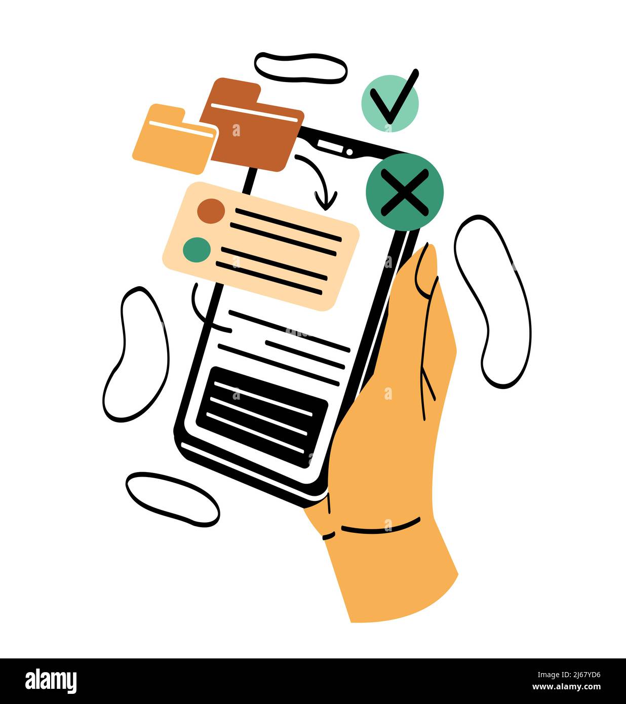 Hand holding device cloud icon Cut Out Stock Images & Pictures - Alamy