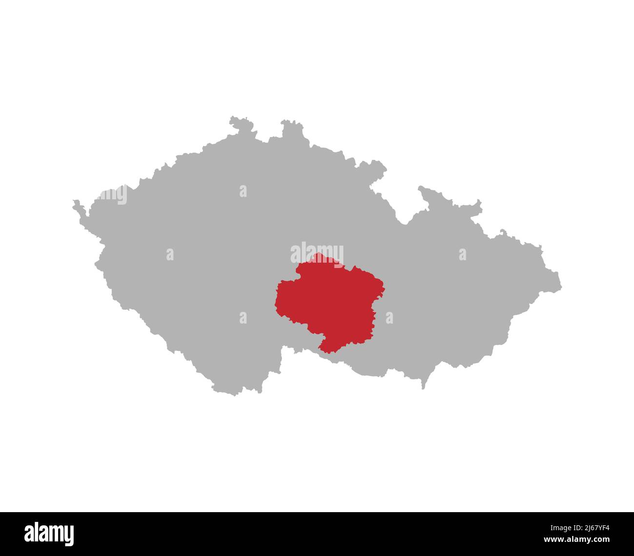 Czech map with Vysocina region red highlight Stock Vector Image & Art ...