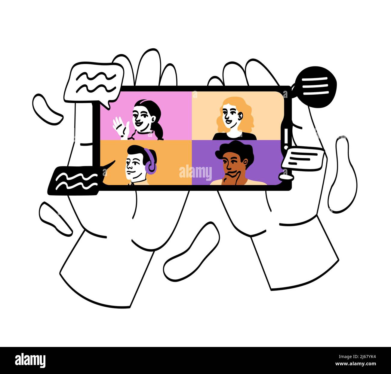 Hands touch smartphone Stock Vector Image & Art - Alamy