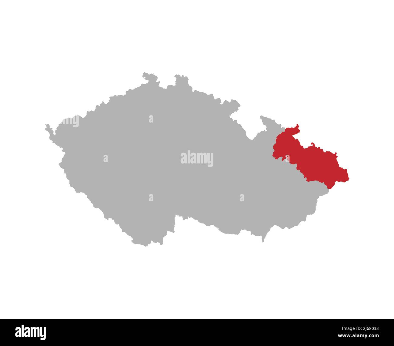 Czech map with Moravian Silesian region highlight Stock Vector Image ...