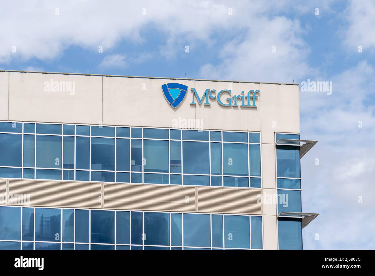 Houston, TX, USA - March 6, 2022: McGriff’s sign on the building at its ...