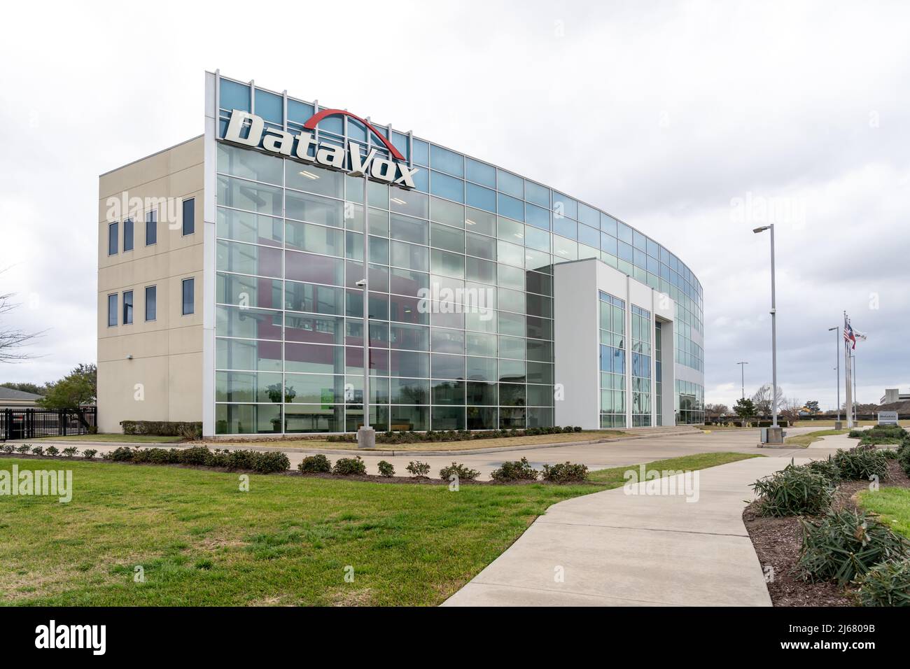 Houston, Texas, USA - March 6, 2022: DATAVOX sign on the building at ...