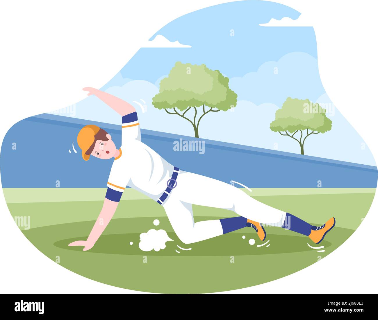 Baseball Player Sports Throwing, Catching or Hitting a Ball with Bats ...