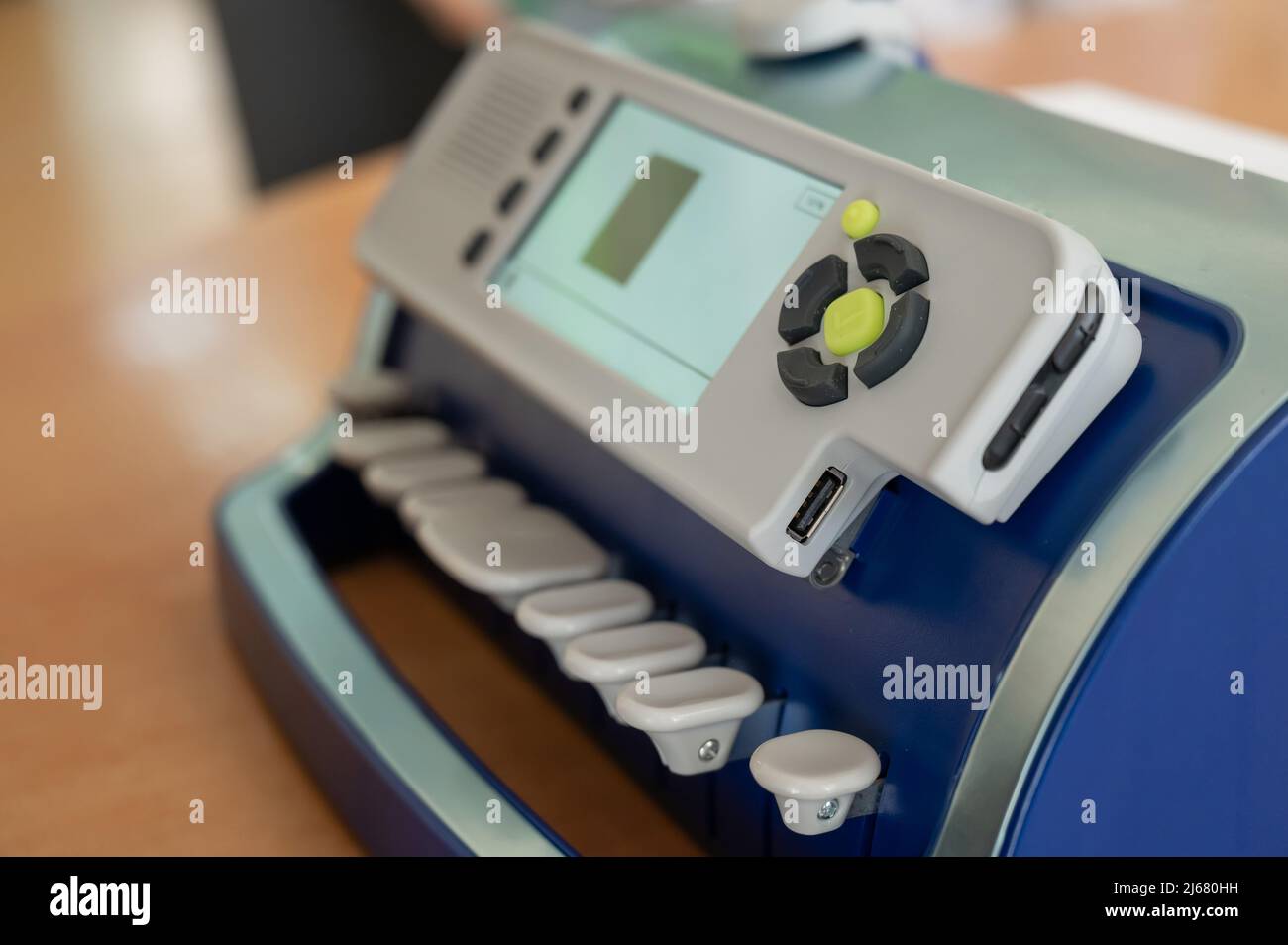 Close-up of a braille typewriter on a desktop Stock Photo - Alamy