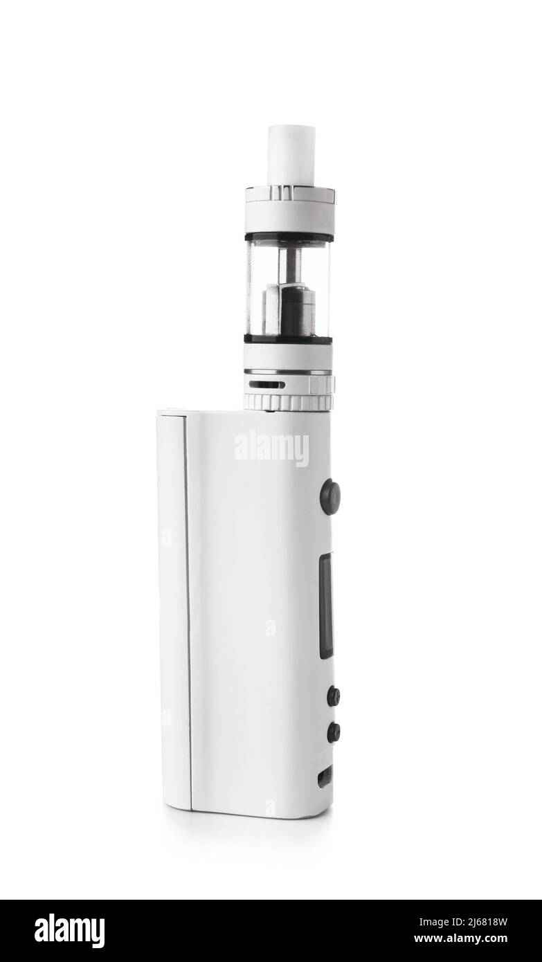 Modern vape mod on white background Stock Photo - Alamy
