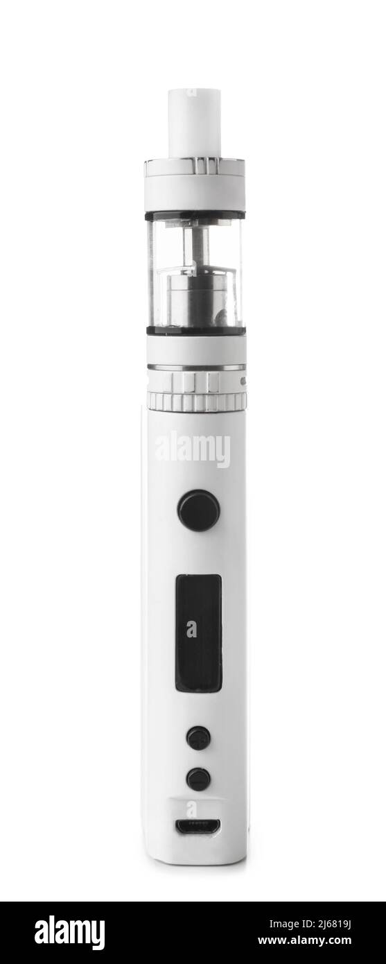 Modern vape mod on white background Stock Photo - Alamy