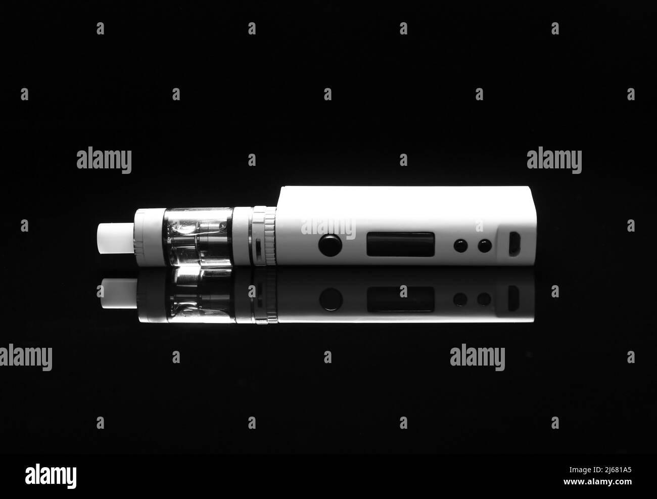 Modern vape mod on black background Stock Photo - Alamy