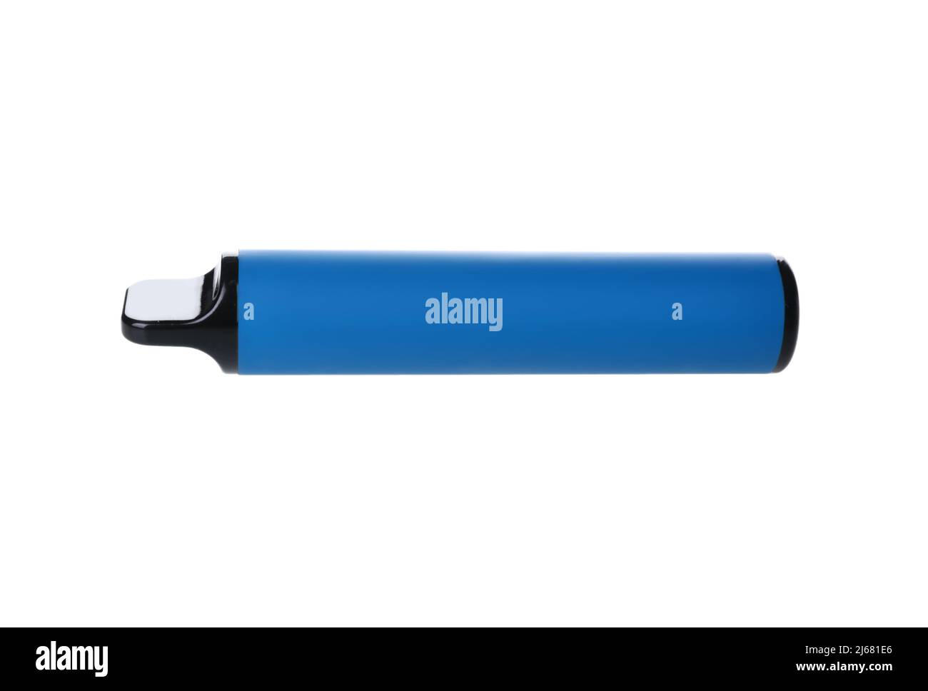 Blue disposable electronic cigarette on white background Stock Photo ...