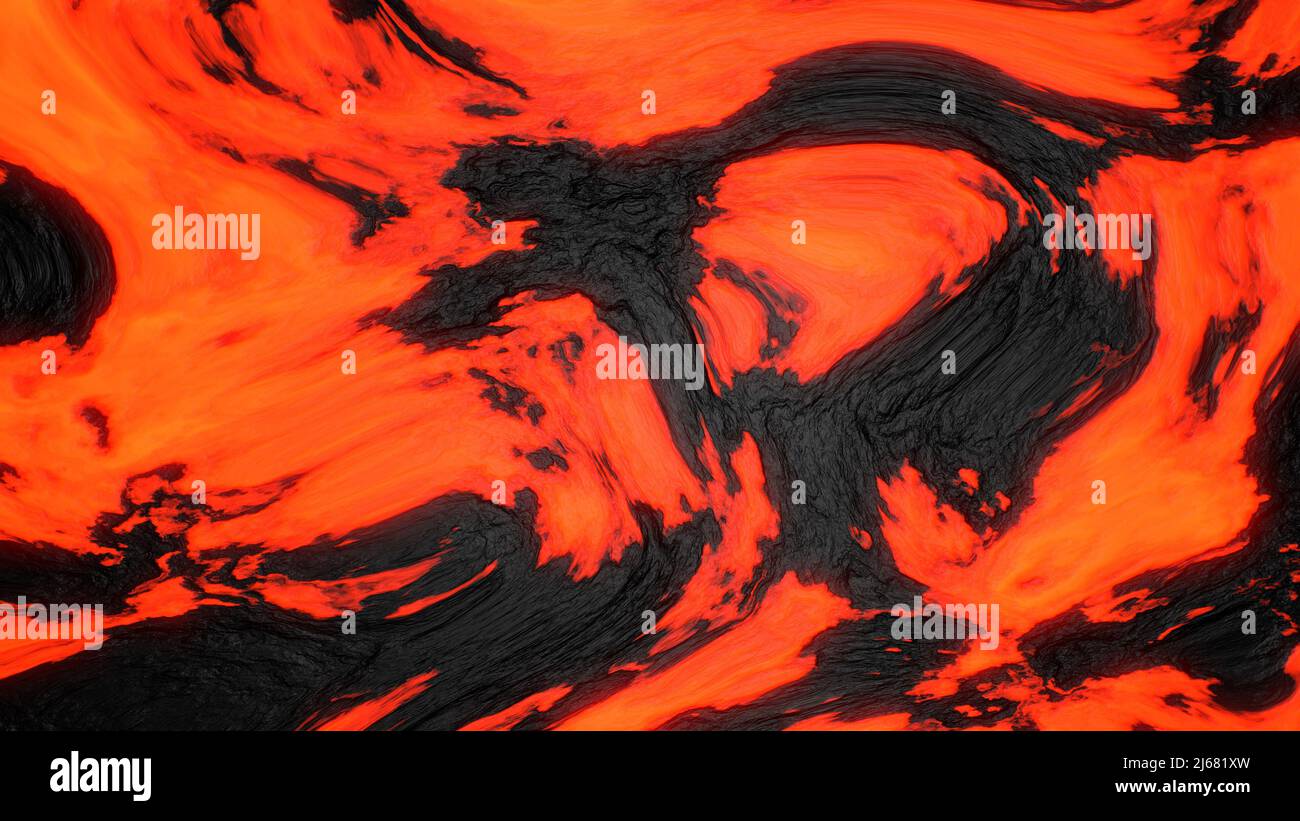Ground hot lava. Abstract nature pattern- faded flame. 3D illustration ...