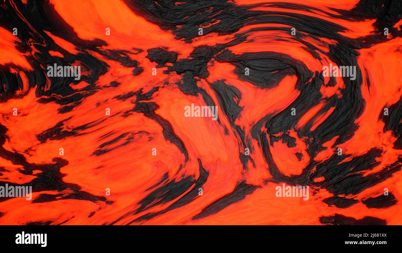 Ground hot lava. Abstract nature pattern- faded flame. 3D illustration ...