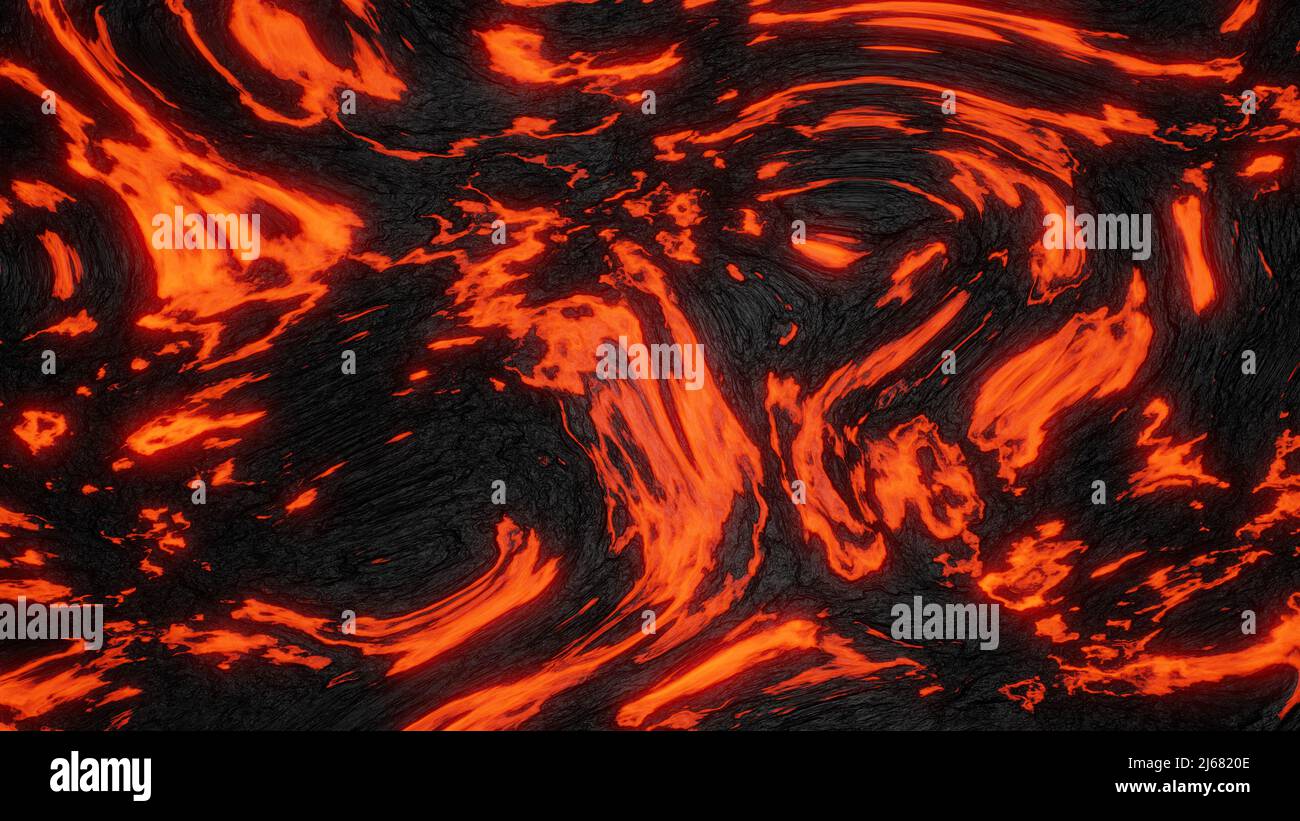 Ground hot lava. Abstract nature pattern- faded flame. 3D illustration ...