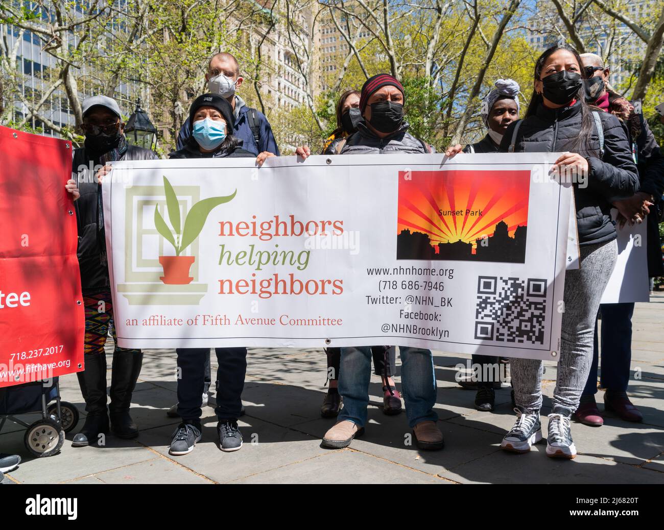 New York, USA. 28th Apr, 2022. Housing activists protest the rent ...