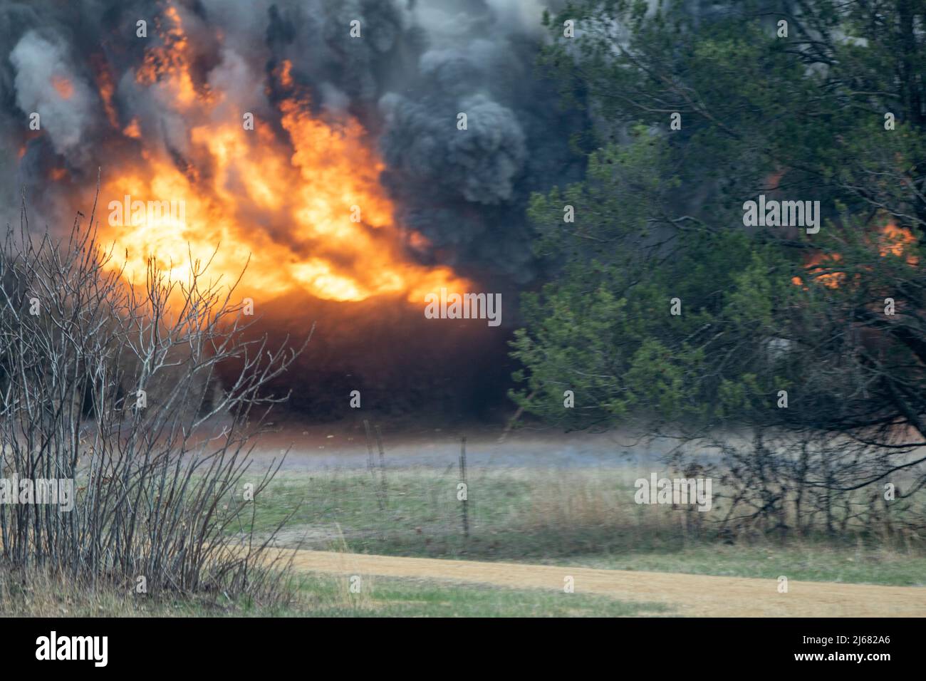 A demolition charge set by Soldiers of 3rd Brigade Engineer Battalion ...