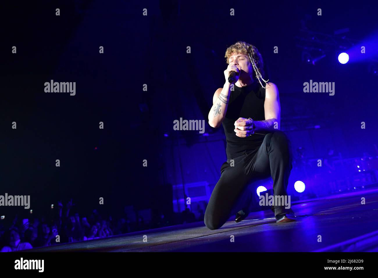 April 28, 2022, Naples, Italy: Irama, stage name of Filippo Maria Fanti ...