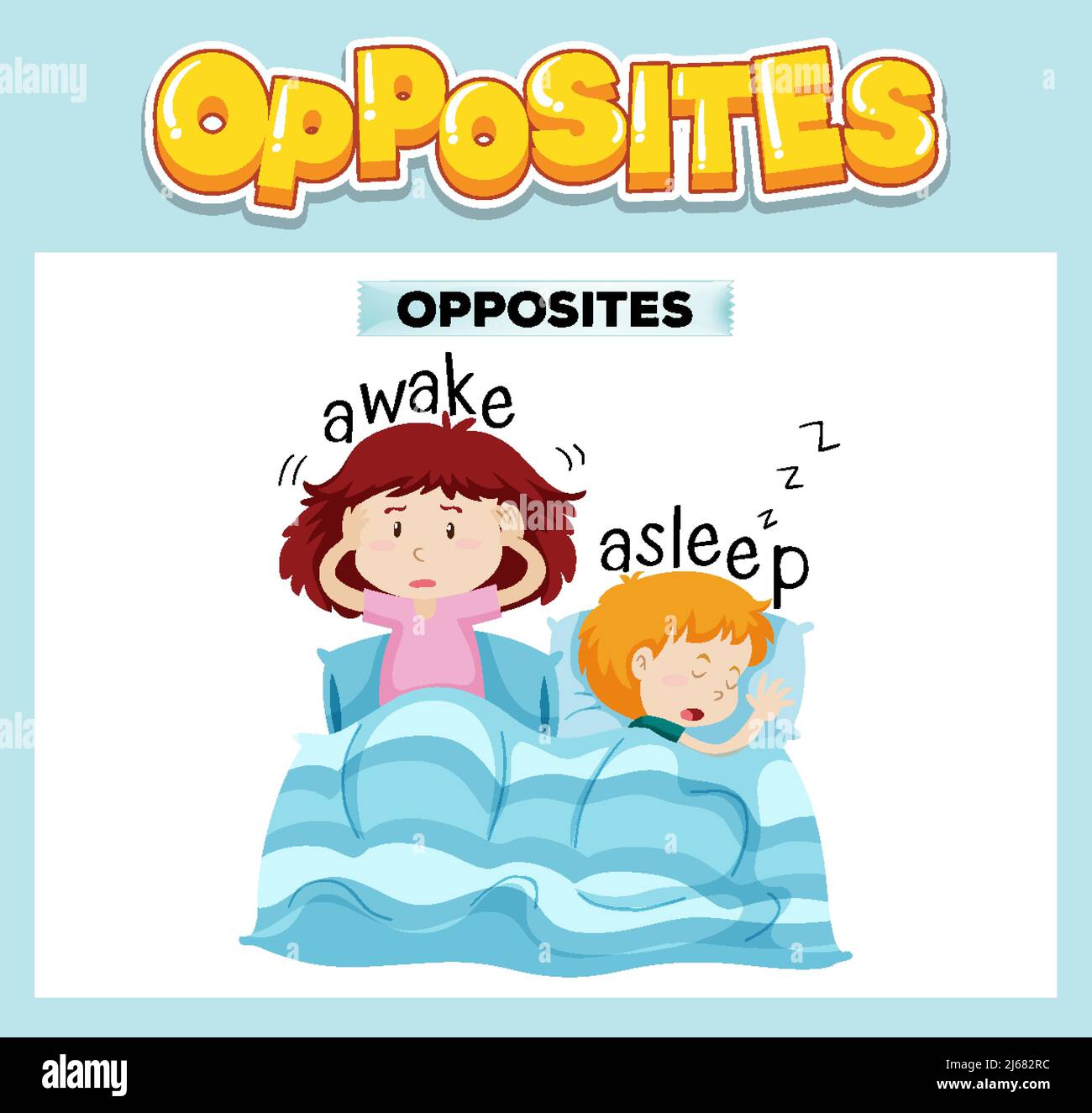 Opposite English words for kids illustration Stock Vector Image & Art ...