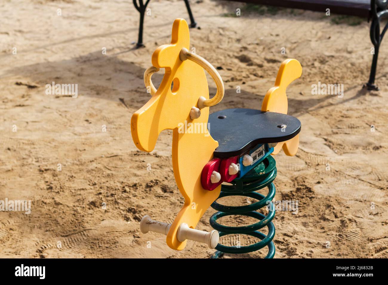 Spring horse playground not toy hi-res stock photography and images - Alamy