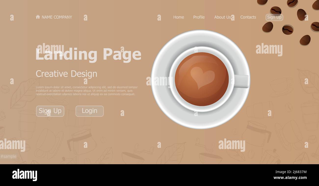 Home page landing page coffee shop web template landing business page ...