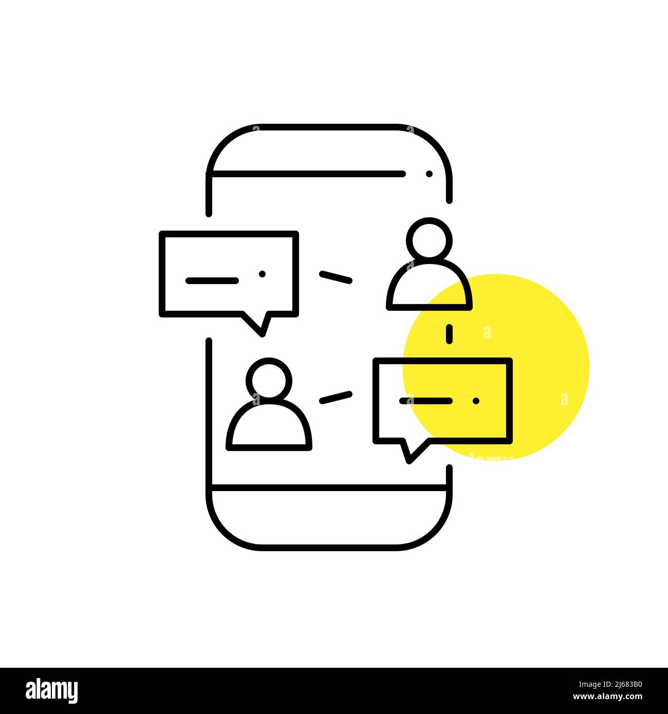 Social media interactions, connections and communication. Pixel perfect, editable stroke line ...