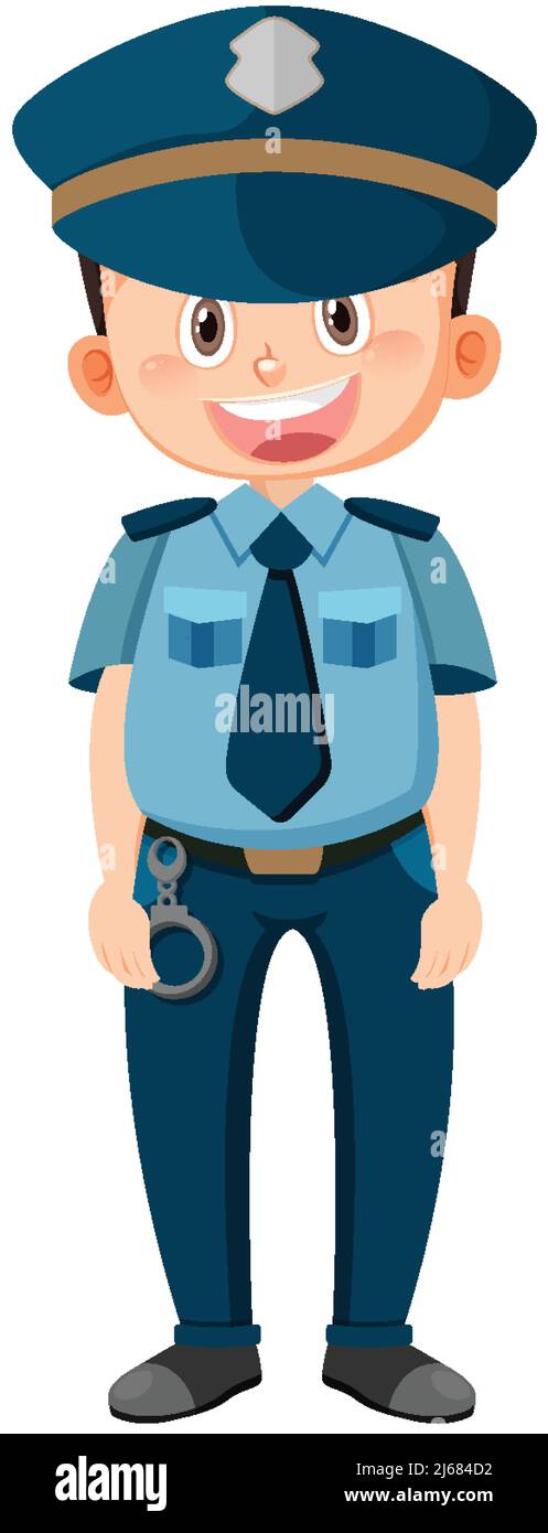 Police officer cartoon character on white background illustration Stock ...