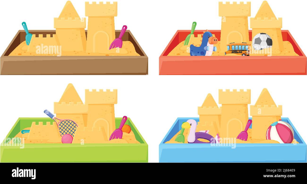 Children sand pit on white background illustration Stock Vector Image ...