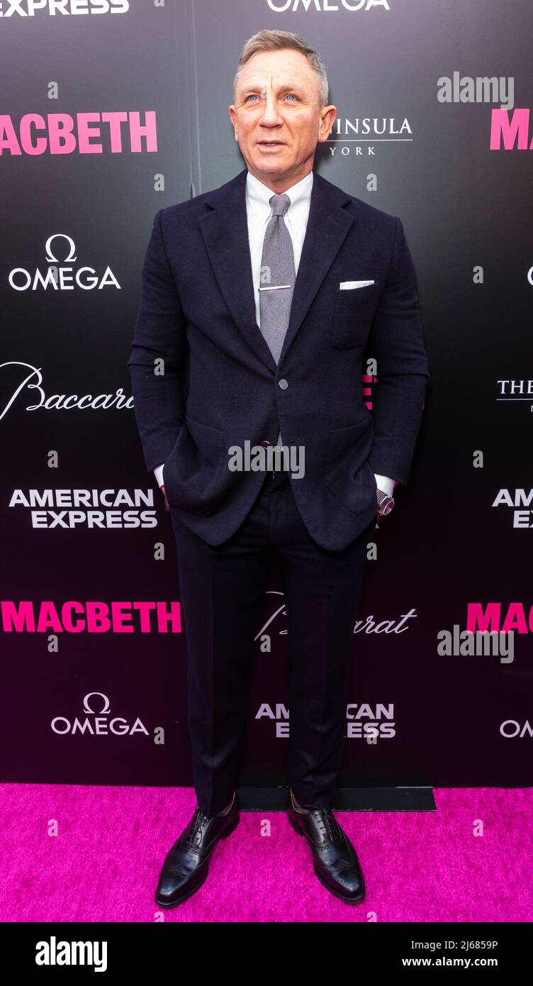 New York, NY - April 28, 2022: Actor Daniel Graig attends the "Macbeth ...