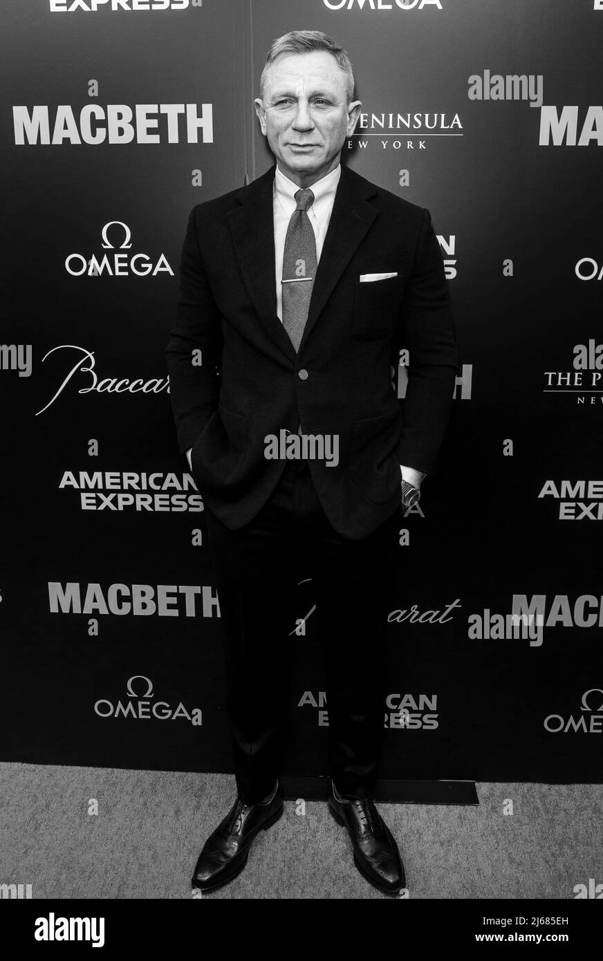 New York, NY - April 28, 2022: Actor Daniel Graig attends the "Macbeth ...