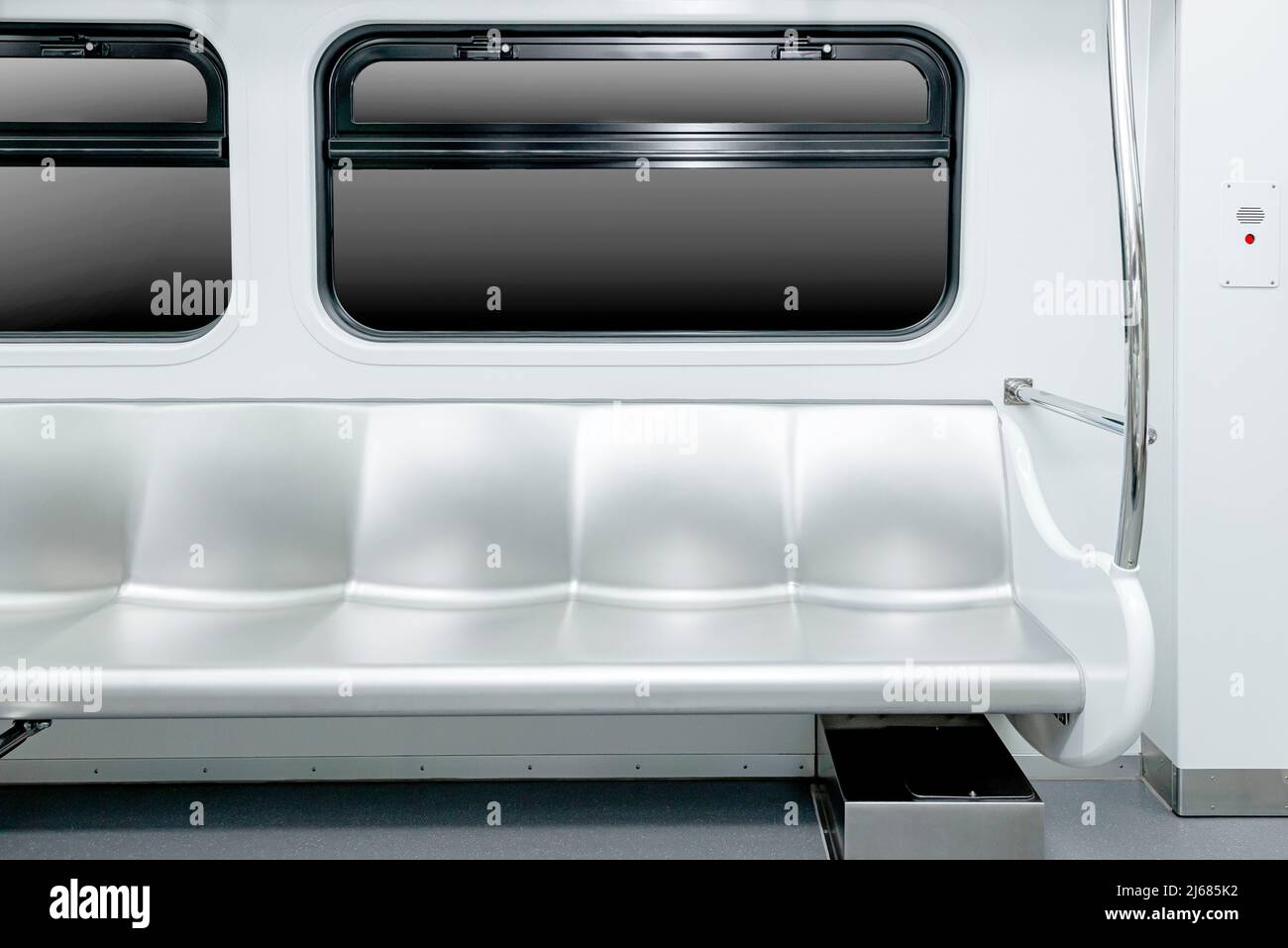 Interior view of the train with seat and wide window Stock Photo - Alamy