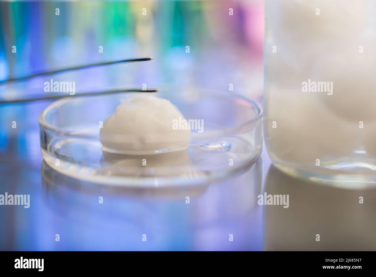 The main hue of white, disinfecting alcohol cotton balls - stock photo ...